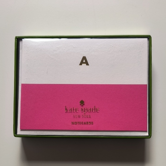 kate spade | Office | Kate Spade Fuchsia And White Notecards With Gold ...